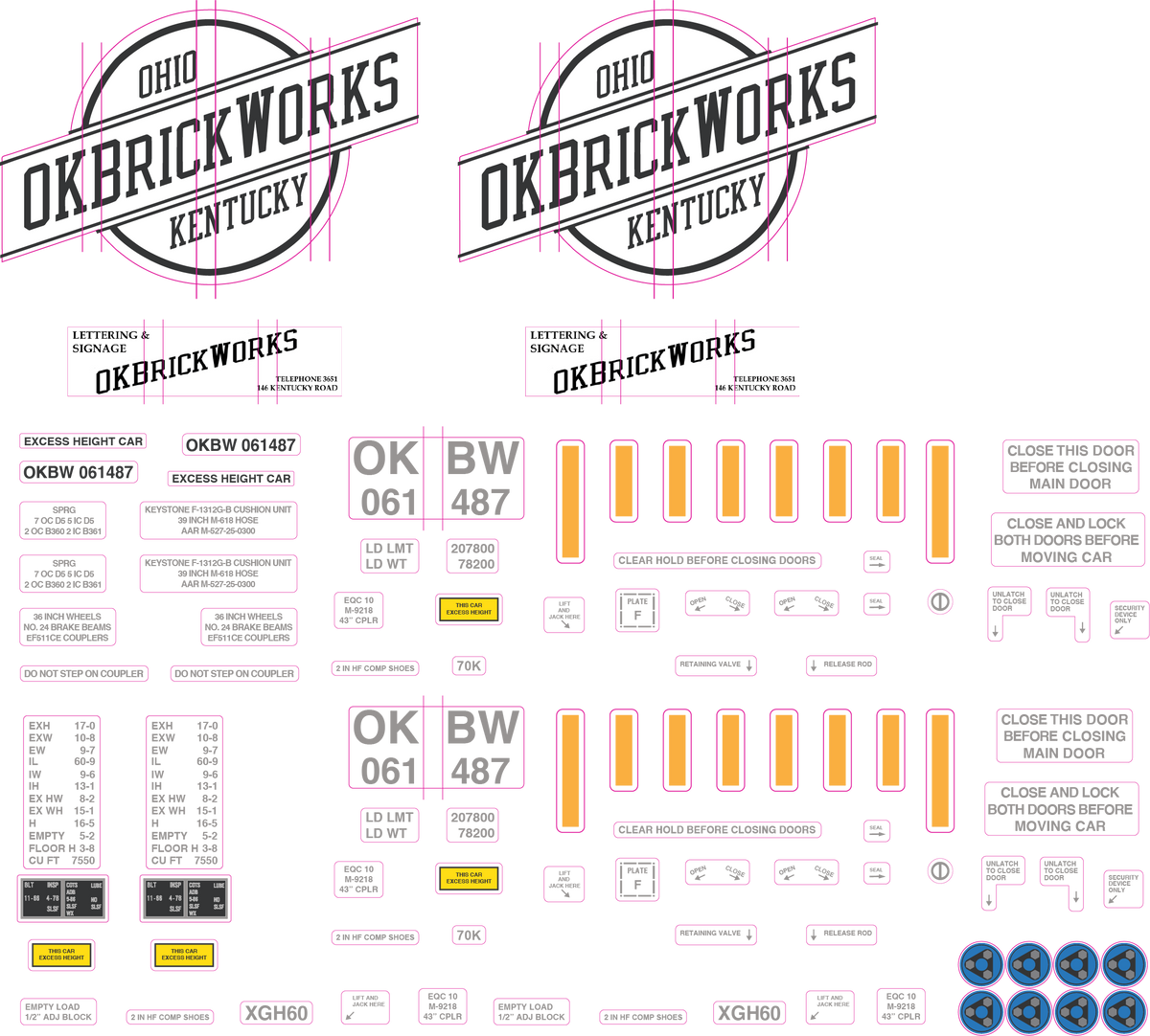 OKBrickWorks Decals for the Gunderson 60' High Cube Boxcar – Brick ...