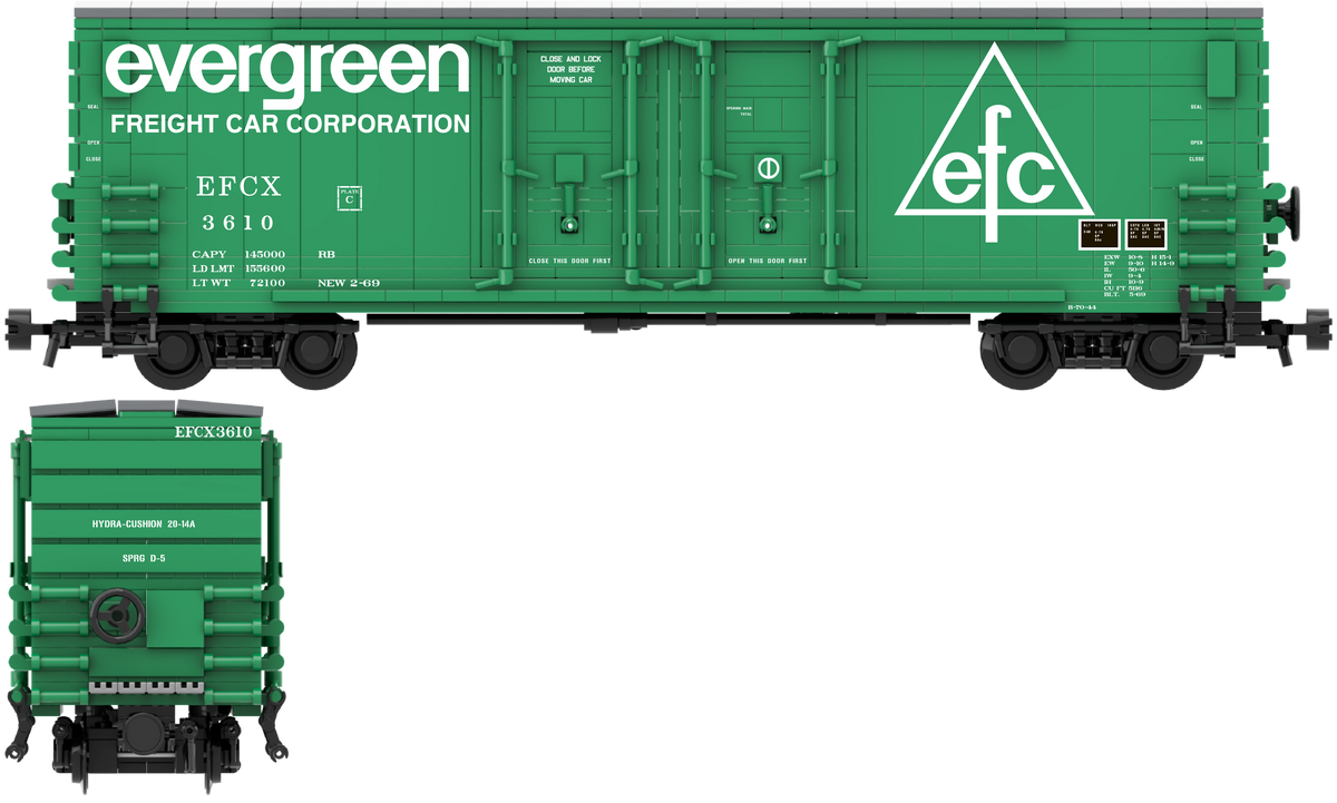 Evergreen Decals for the PCF 50' Insulated Boxcar – Brick Model Railroader