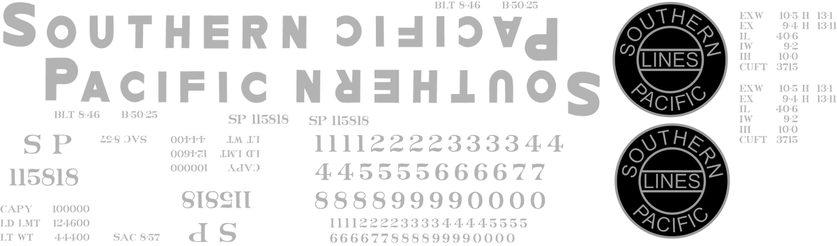 Southern Pacific "1955 Scheme" Decals for the Pullman PS-1 Boxcar ...