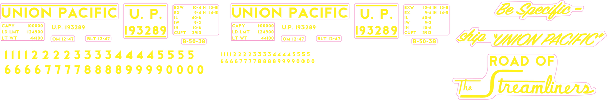 Union Pacific "1949 Road of the Streamliners" Decals for the Pullman P ...